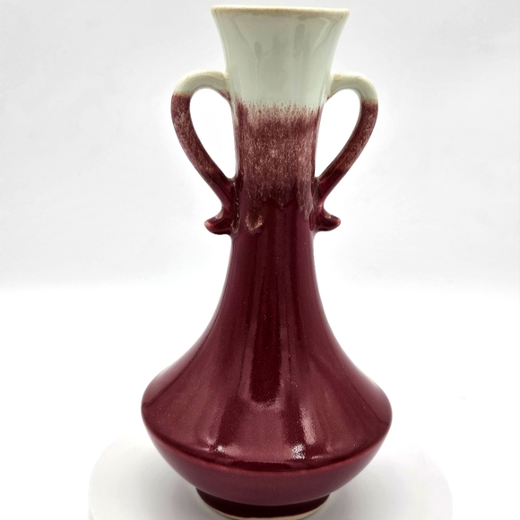 Accents | Vintage Ceramic Ox Blood Drip Glaze Pitcher Jug 2 Handles ...